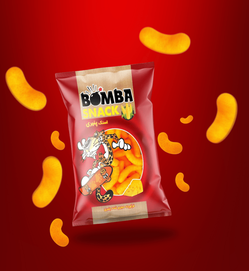 Bomba Cheesy Corn Snack - Golnoosh Bakhtar Food Industries Manufacturer ...